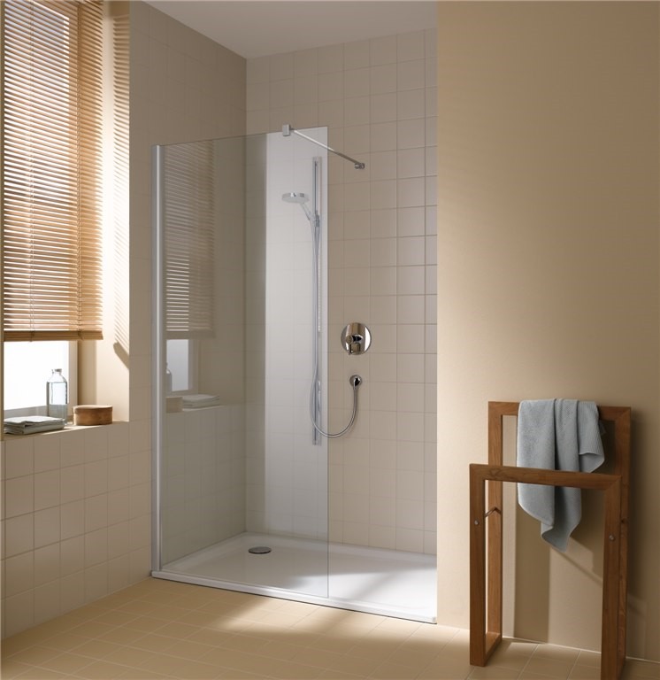 KERMI - Cada XS stříbrná lesk Walk-in WALL 750/2000 ESG Serigrafie s ...