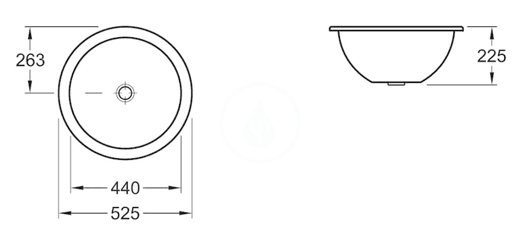 VILLEROY & BOCH - Loop&Friends Vestavné umyvadlo, průměr 440 mm, bez ...