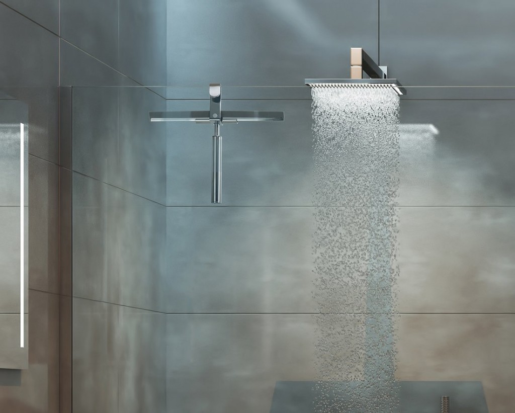 Gedy - THOR stěrka do sprchy včetně uchycení na zástěnu, chrom (569913 ...