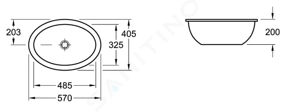 VILLEROY & BOCH - Loop&Friends Vestavné umyvadlo 485x325 mm, s přepadem ...