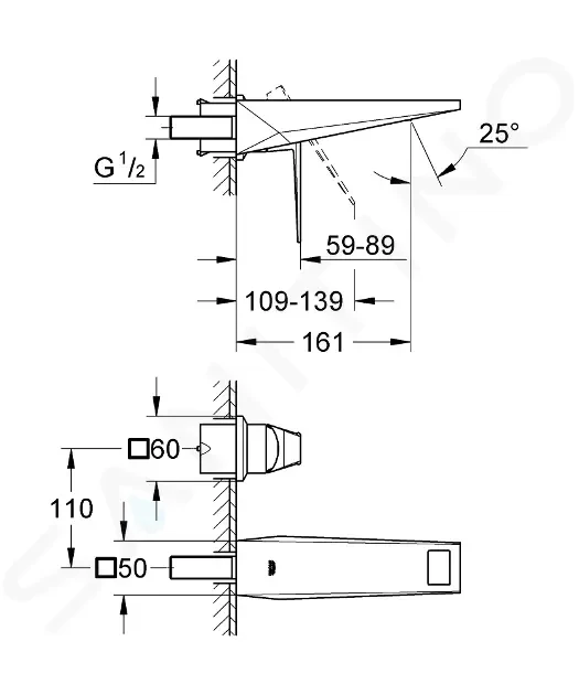 GROHE - Allure Brilliant Umyvadlová baterie pod omítku, 2-otvorová ...