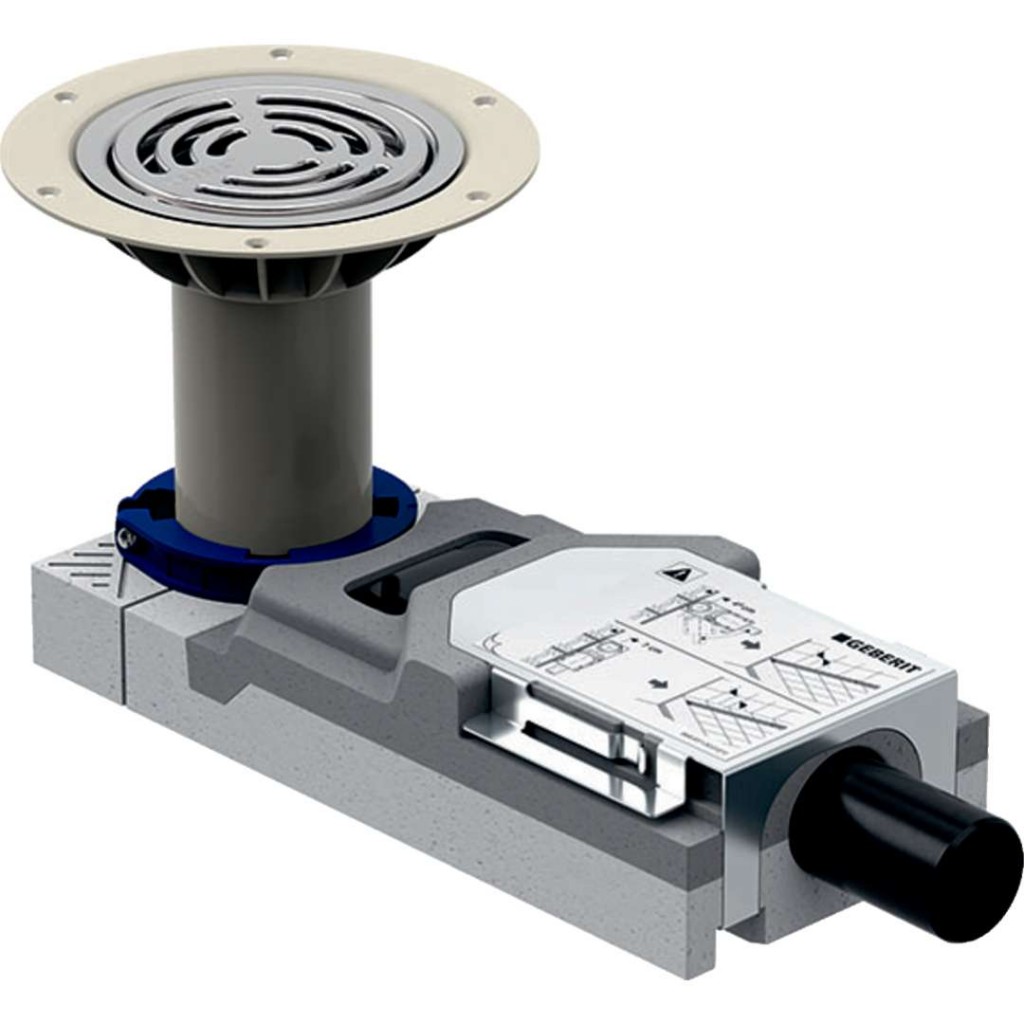 GEBERIT - Příslušenství Sprchová podlahová vpusť, pro výšku mazaniny u vpusti 9-11 cm (154.057 ...