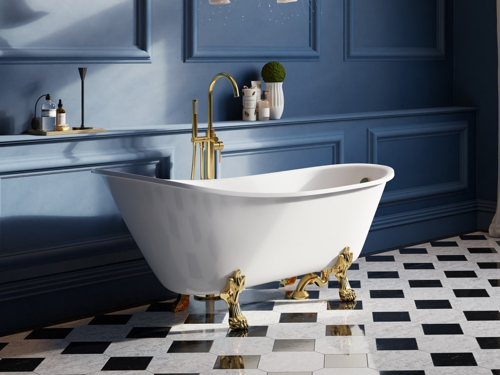 HOPA - Volně stojící vana OLAYA bílá - Nožičky k vaně - Bílé, Rozměr ...